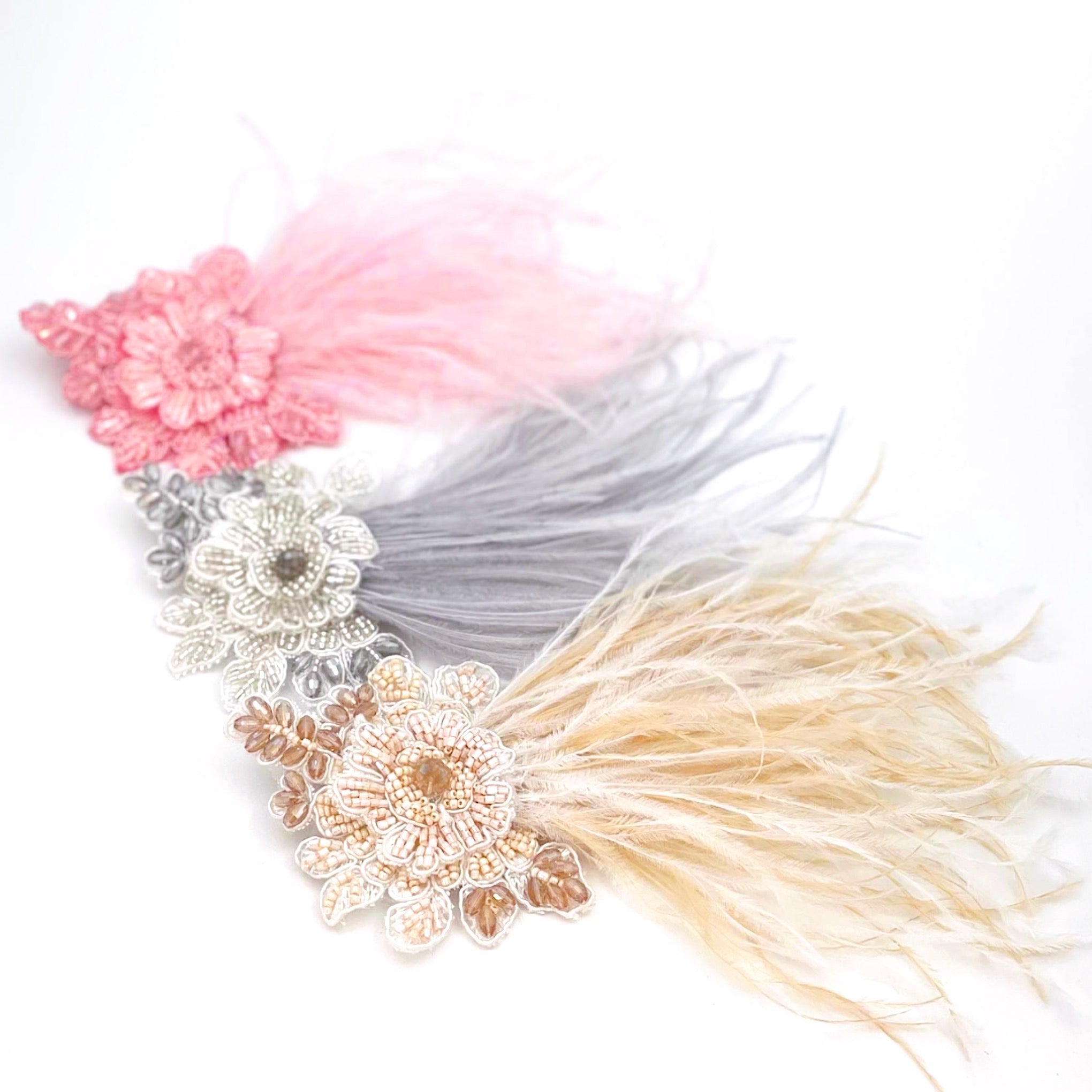 Designer Crystal Hair Clips | Flower Girl Blush Accessories – Sienna ...