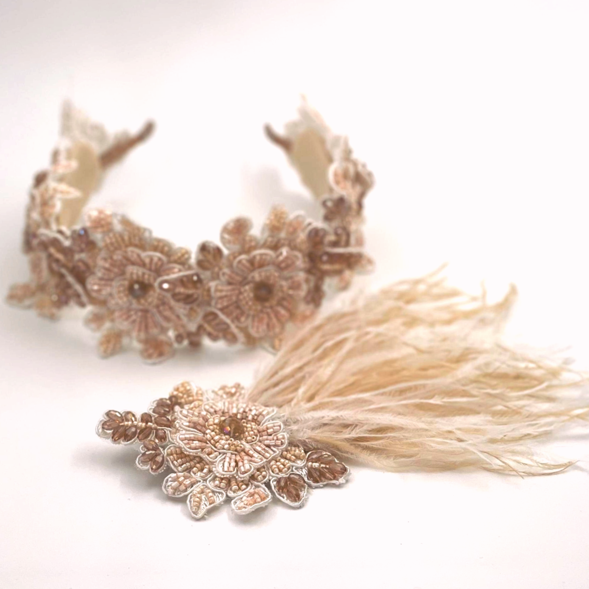 Designer Crystal Hair Clips | Flower Girl Blush Accessories – Sienna ...
