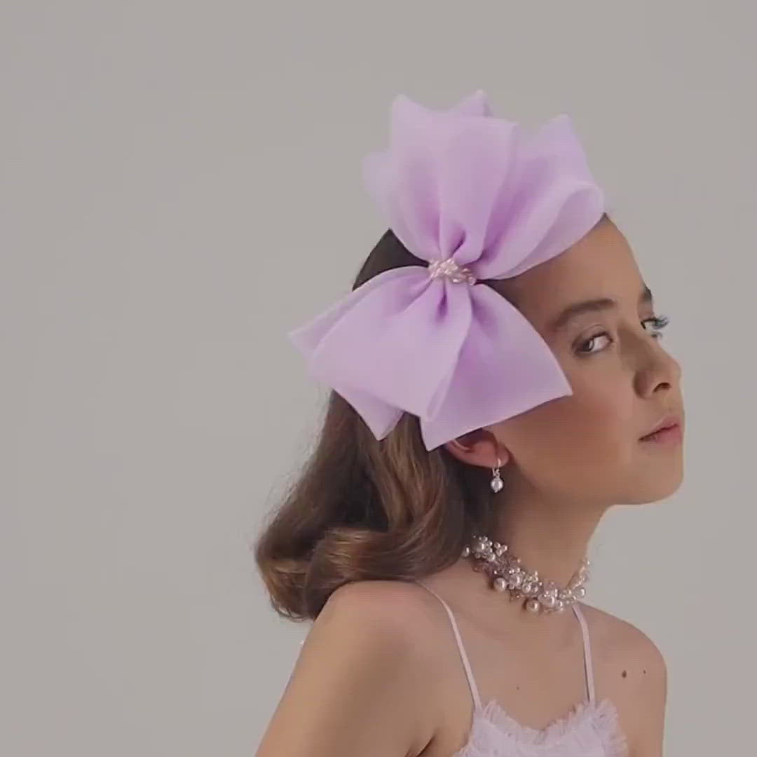 Designer Hair Bows For Kids | Angel Wings Lilac Bow Headband – Sienna ...