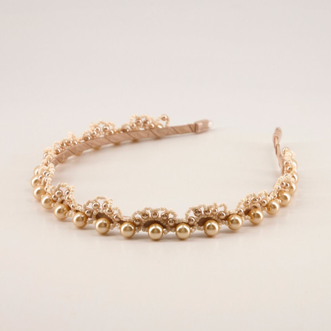 Designer Creda Gold Pearl Headpiece by Sienna Likes To Party – Sienna ...