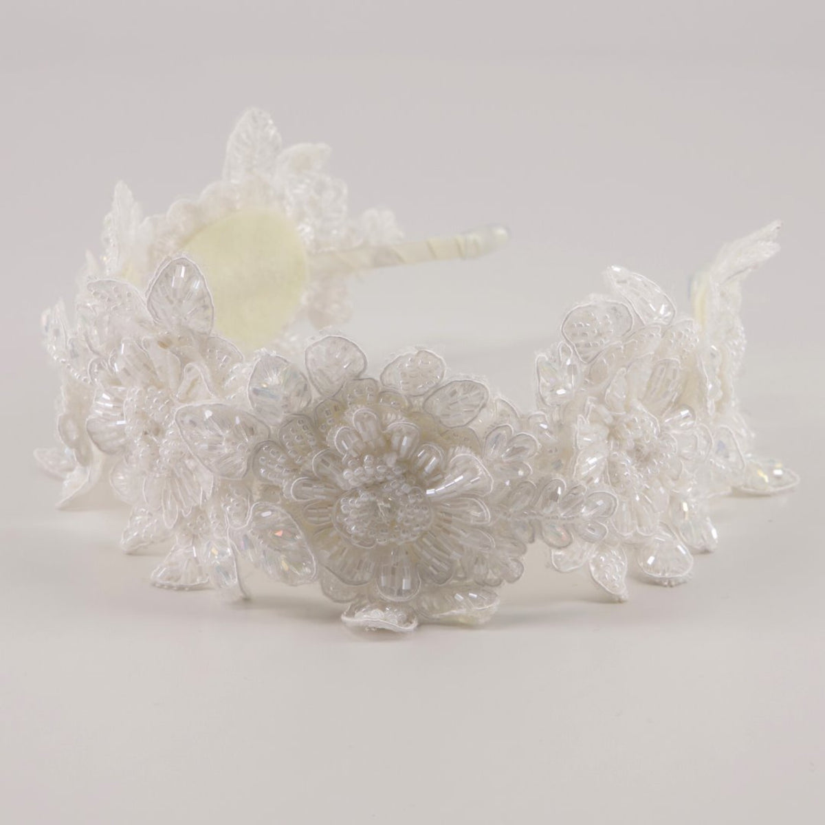 Designer Girls White Headband | Luxury Kids Flower Crown – Sienna Likes ...